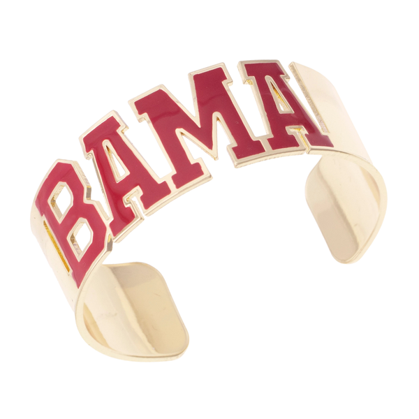 College Jewelry: ALABAMA CRIMSON TIDE BAMA VARSITY OUTLINE CUFF- Fan Glam