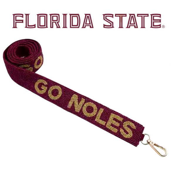 College Jewelry: GO NOLES FSU FLORIDA STATE BEADED BAG STRAP - BURGUNDY ...