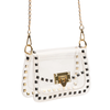 College Jewelry:LOTTIE PYRAMID STUD CLEAR STADIUM BAG-BLACK- Fan Glam