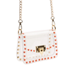 College Jewelry:LOTTIE PYRAMID STUD CLEAR STADIUM BAG- ORANGE- Fan Glam