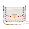 College Jewelry:LOTTIE PYRAMID STUD CLEAR STADIUM BAG- RED- Fan Glam
