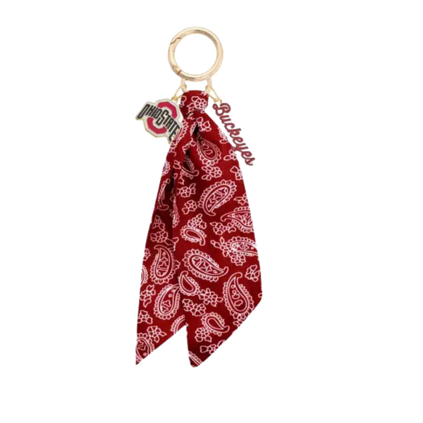 College Jewelry: Ohio State Buckeyes Logo Bandana Bag Charm- Fan Glam