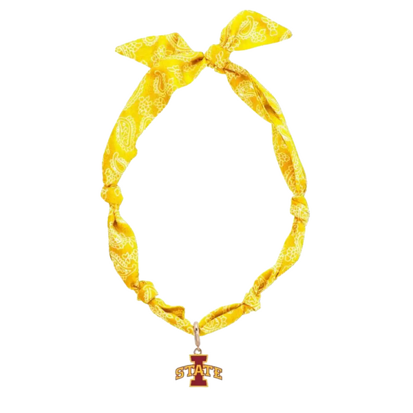 College Jewelry:Iowa State Logo Bandana Scarf Necklace- Fan Glam