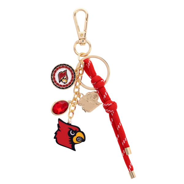 College Jewelry: Lousville Cardinals Cluster Bag Charm- Fan Glam