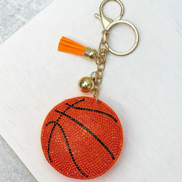 PAVE RHINESTONE SPORTS BALL KEY CHAINS