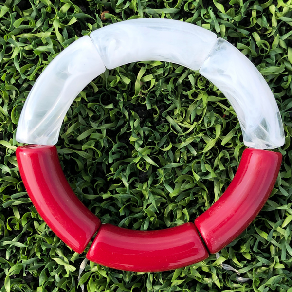 SQUAD STACKS BRACELETS MAROON/WHITE MARBLE